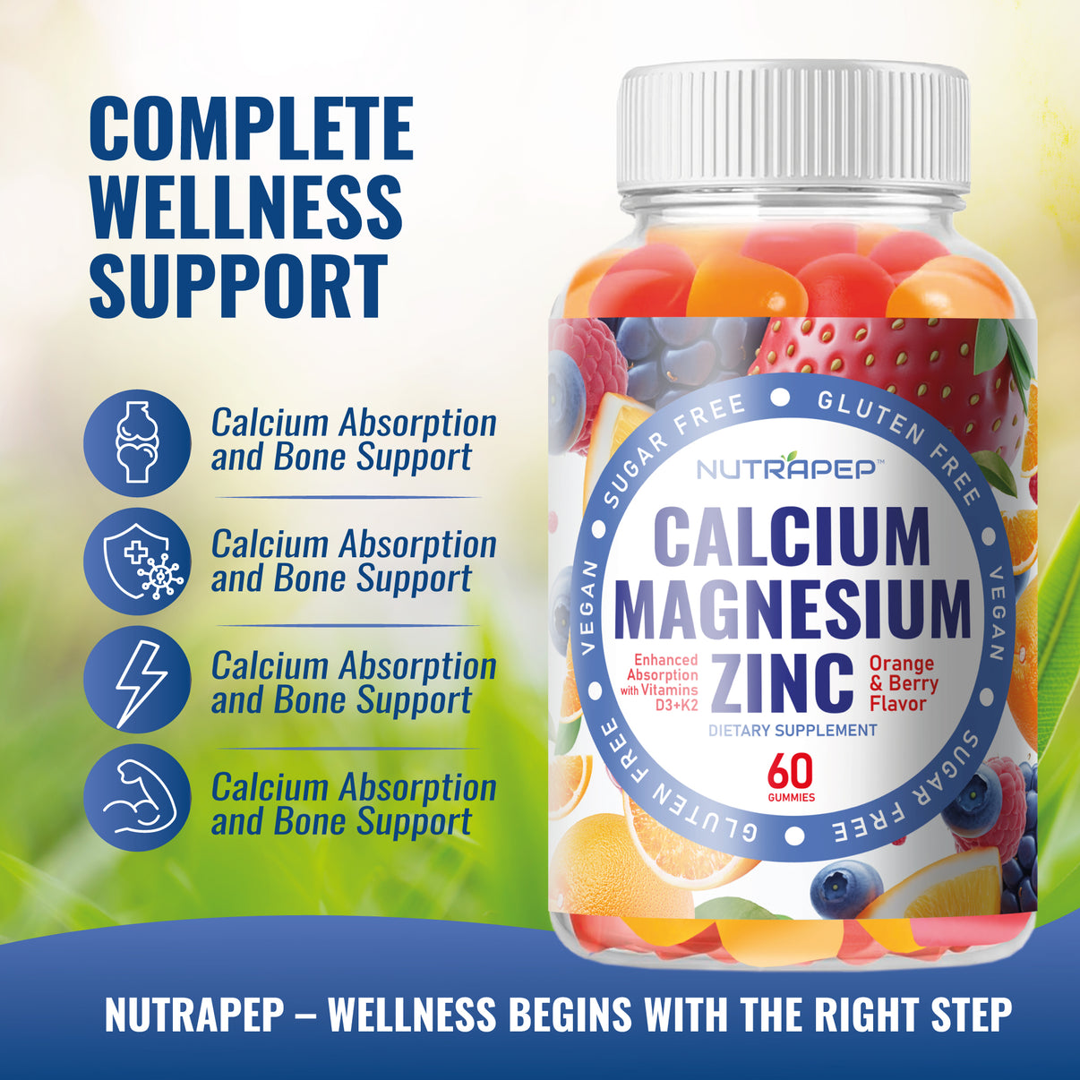 Nutrapep Calcium Magnesium Zinc Gummies – NutraPep